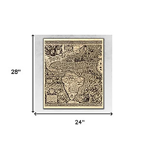 HomeRoots 24" X 28" Vintage 1562 Map Of Early Americas Wall Art