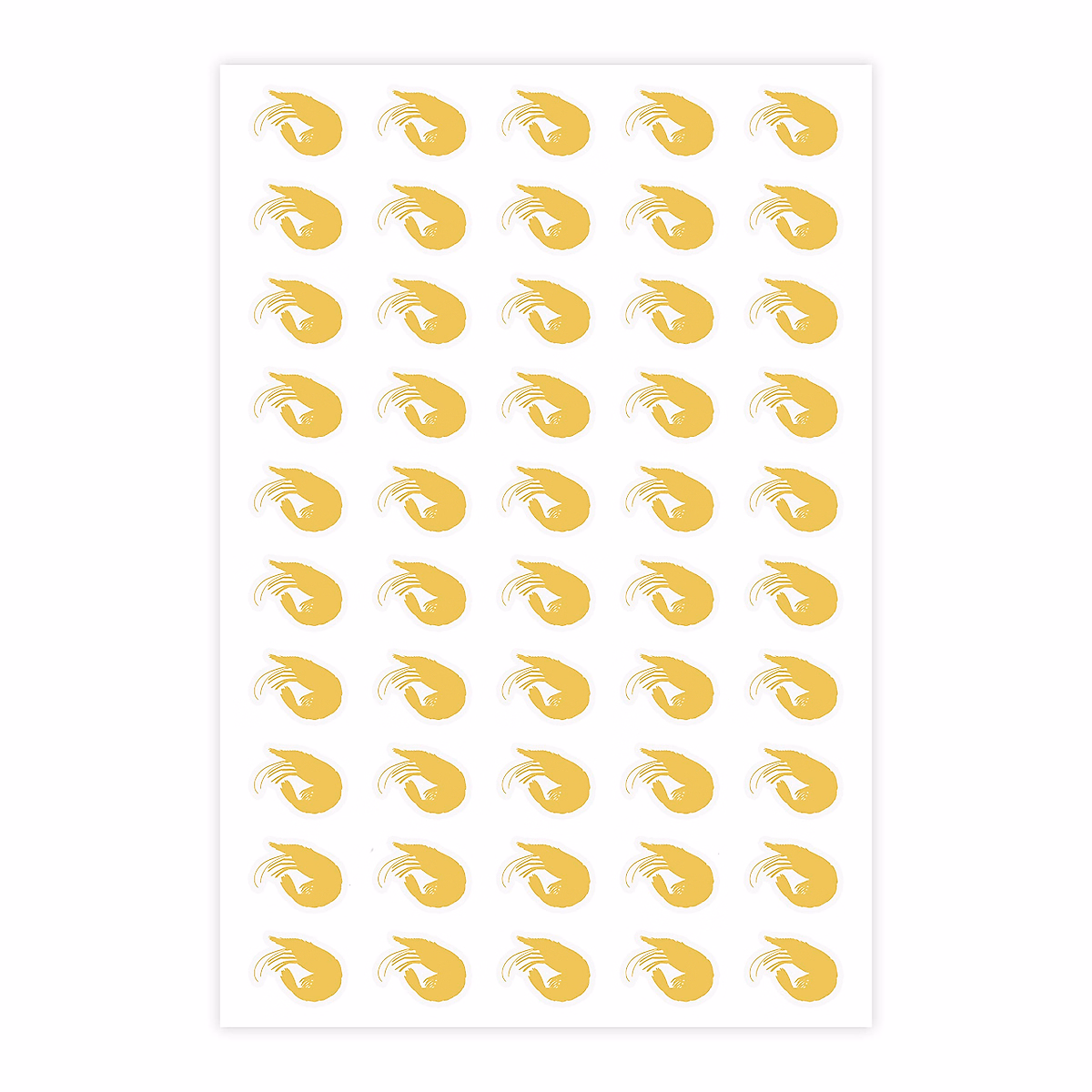 ARK Creation 50 Wedding Meal Stickers for Place Cards - Place Card Menu Choices - Wedding Meal Choice Stickers (Gold, Shrimp)
