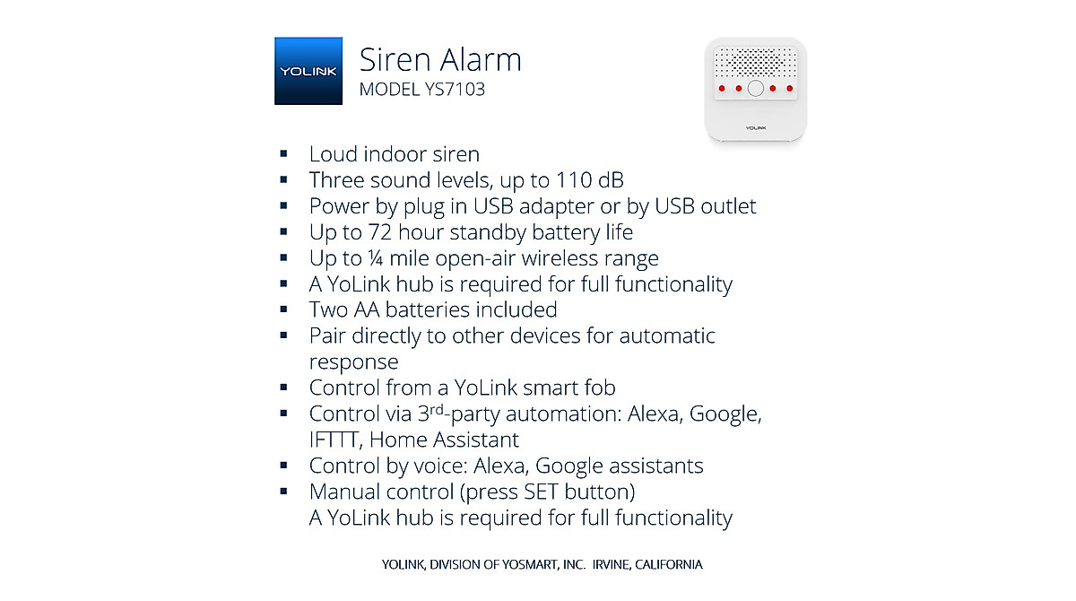 Smart Siren Alarm 110dB | Wireless Home Security Alert