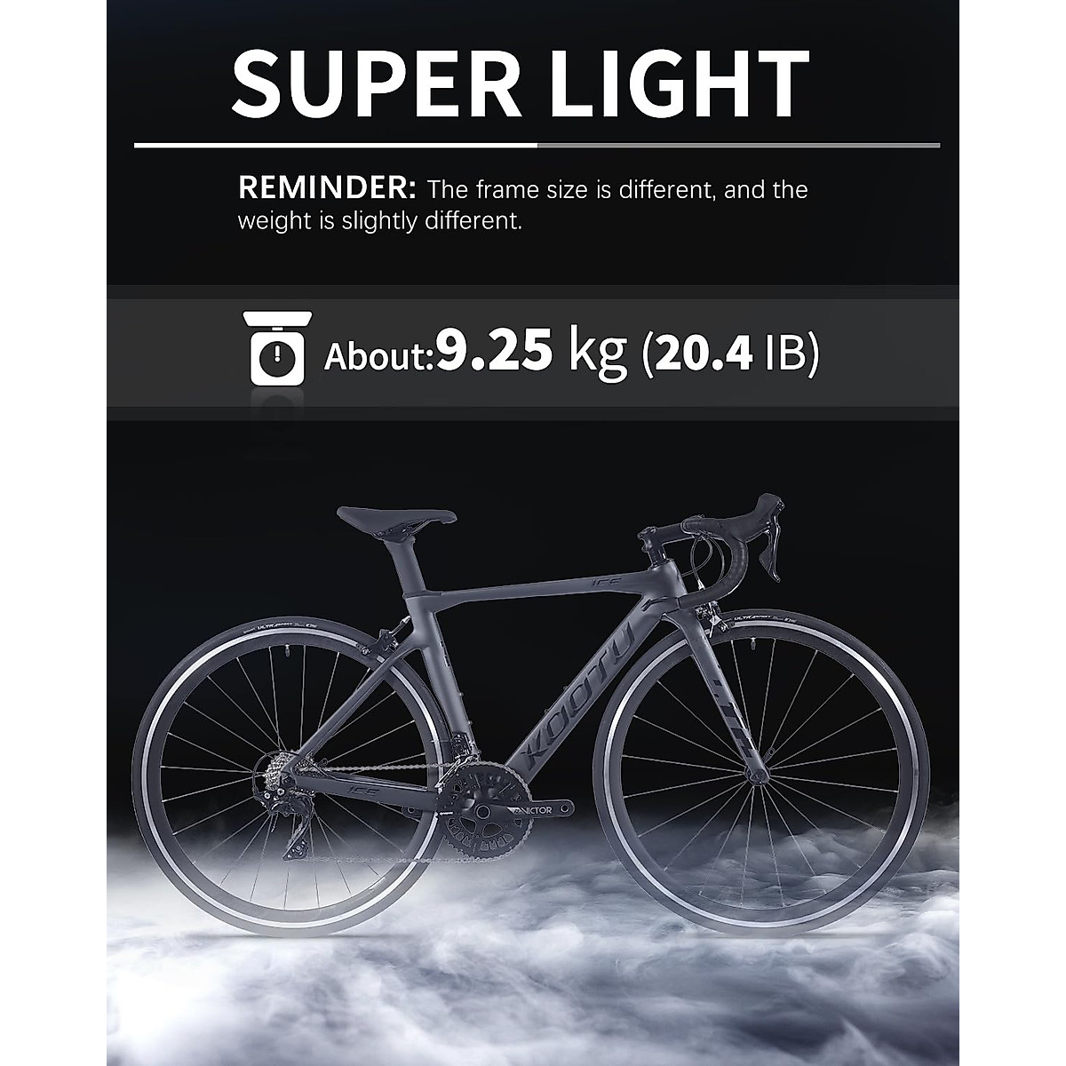 KOOTU Carbon Road Bike,700C Wheels Commuter Bicycle for Men and Women,Racing Bicycle with Shimano 105 R7000 22S Speeds Groupset Ultra-Light Bicycle