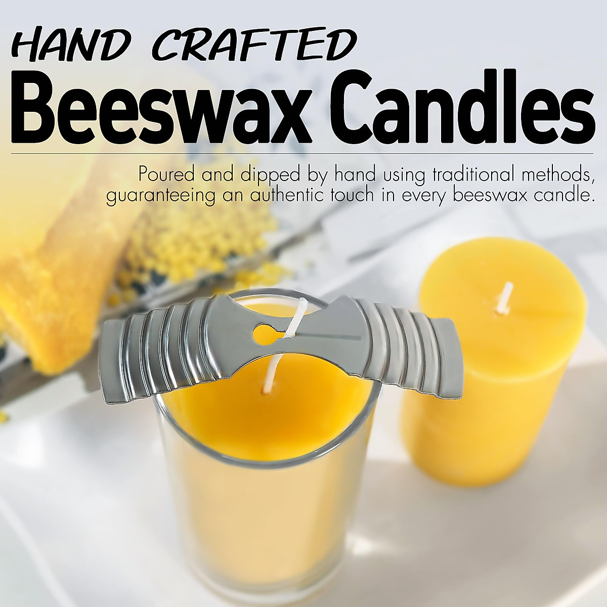 Natural Beeswax Pillar Candles 4 Packs, 140 Hours Burn Time, 100% Pure Beeswax Candles for Emergency Prayer Home Deco, Bees Wax Candles for Relax, Smokeless & Dripless [2x4 inch]