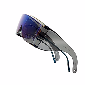 Calabria 3000 Fitover Safety Glasses Over Eyewear Blue Green Silver Mirror 3 Pack Men Women Wraparound Tint Anti Fog Scratch