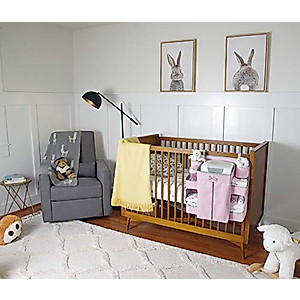 Llama Bella Premium Nursery Organizer and Baby Diaper Caddy | Hanging Diaper Organizer for Baby Essentials | Diaper Organizer for Crib, Changing Table or Playard | Baby Crib Storage Organizer (Pink)