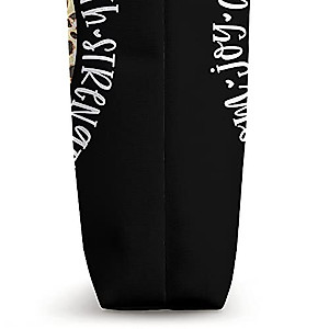 NANA Cheetah Leopard Print Circle Love Patience Black Tote Bag