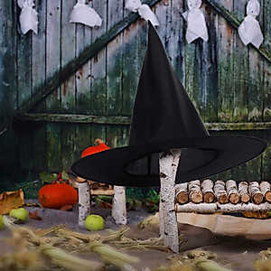 SATINIOR 2 Packs Halloween Witch Hats Witch Costume Accessory for Halloween Party, Black