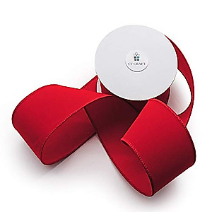 Red Velvet Ribbon 2.5 Inch x 10 Yards for Christmas Home Decor Tree Topper Bow Gift Wrapping DIY Crafts Wreath Garland