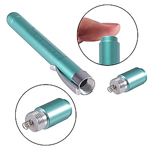 Aokin Pen Light with Pupil Gauge, Reusable LED Penlight Medical for Doctor Nurse Diagnostic etc, White Light, Teal and Rose Gold