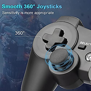 YU33 2 Pack Wireless Controller Works for PS3 Controller, Control for Playstation 3 Controller Wireless, Remote/Mando/Controles de pa3 with Charging Cable, 2023, New Black and White