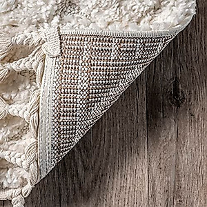 nuLOOM Akia Lattice High/Low Tassel Area Rug, 9' x 12', Beige