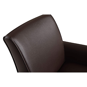 Lohoms Modern Faux Leather Accent Chair Upholstered Living Room Arm Chairs Comfy Single Sofa Chair Espresso