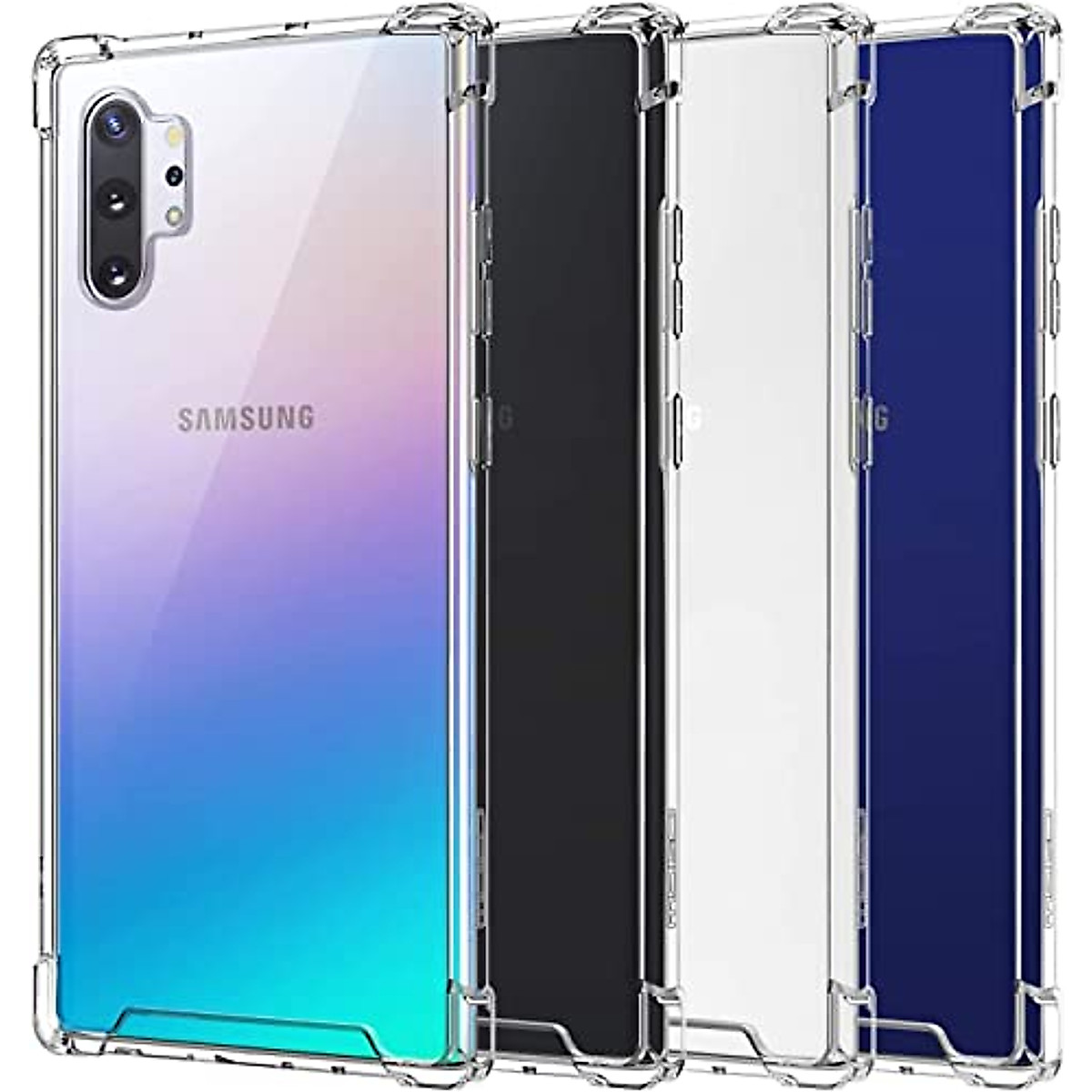 KIOMY Samsung Galaxy Note 10 Plus Case Diamond Clear with Hybrid Anti Yellow Design Hard PC Back Shell and TPU Raised Bezel Shockproof Bumper Protective Ultra Transparent Slim fit and Thin Phone Cover