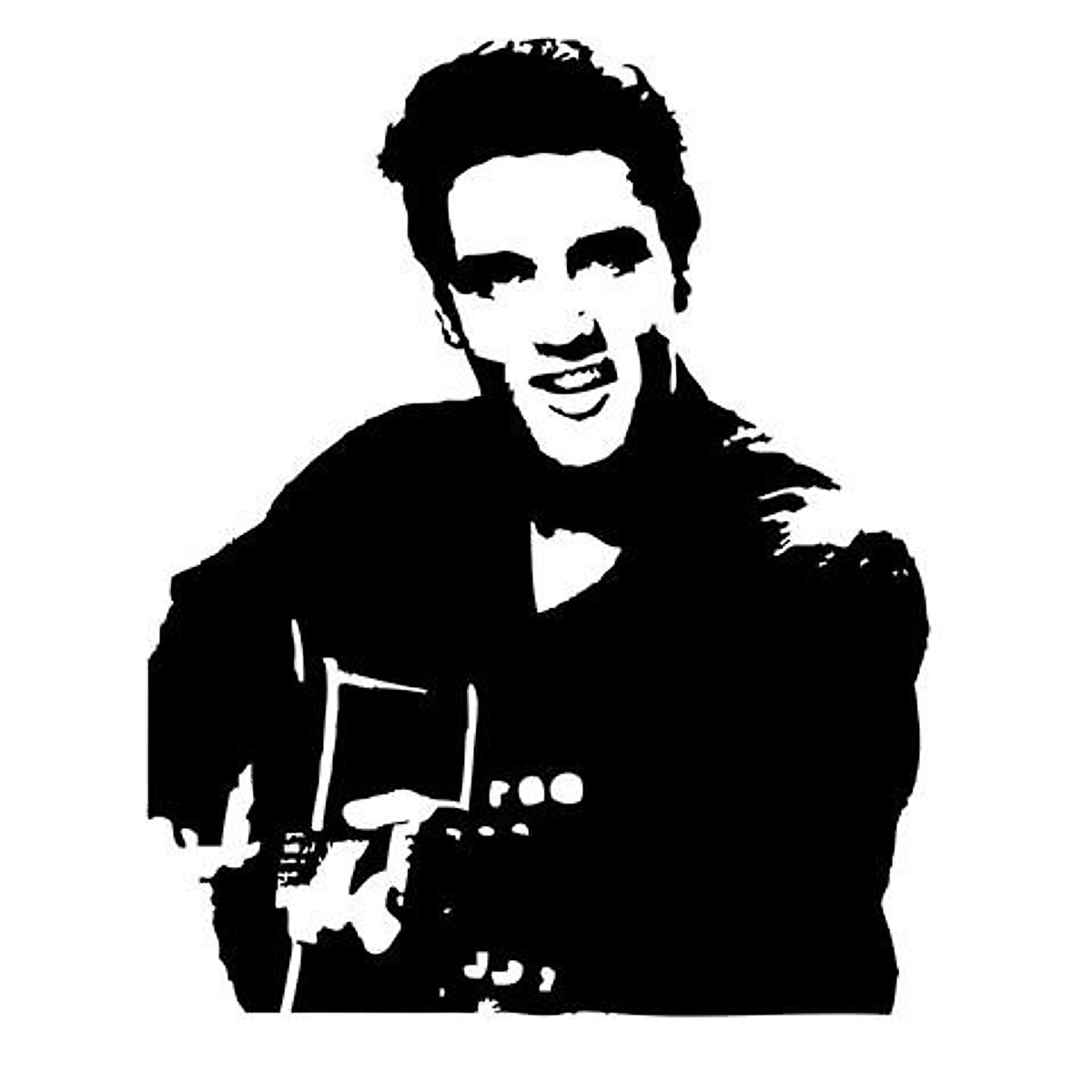 Elvis v3 Decal Sticker - Peel and Stick Sticker Graphic - - Auto, Wall, Laptop, Cell, Truck Sticker for Windows, Cars, Trucks