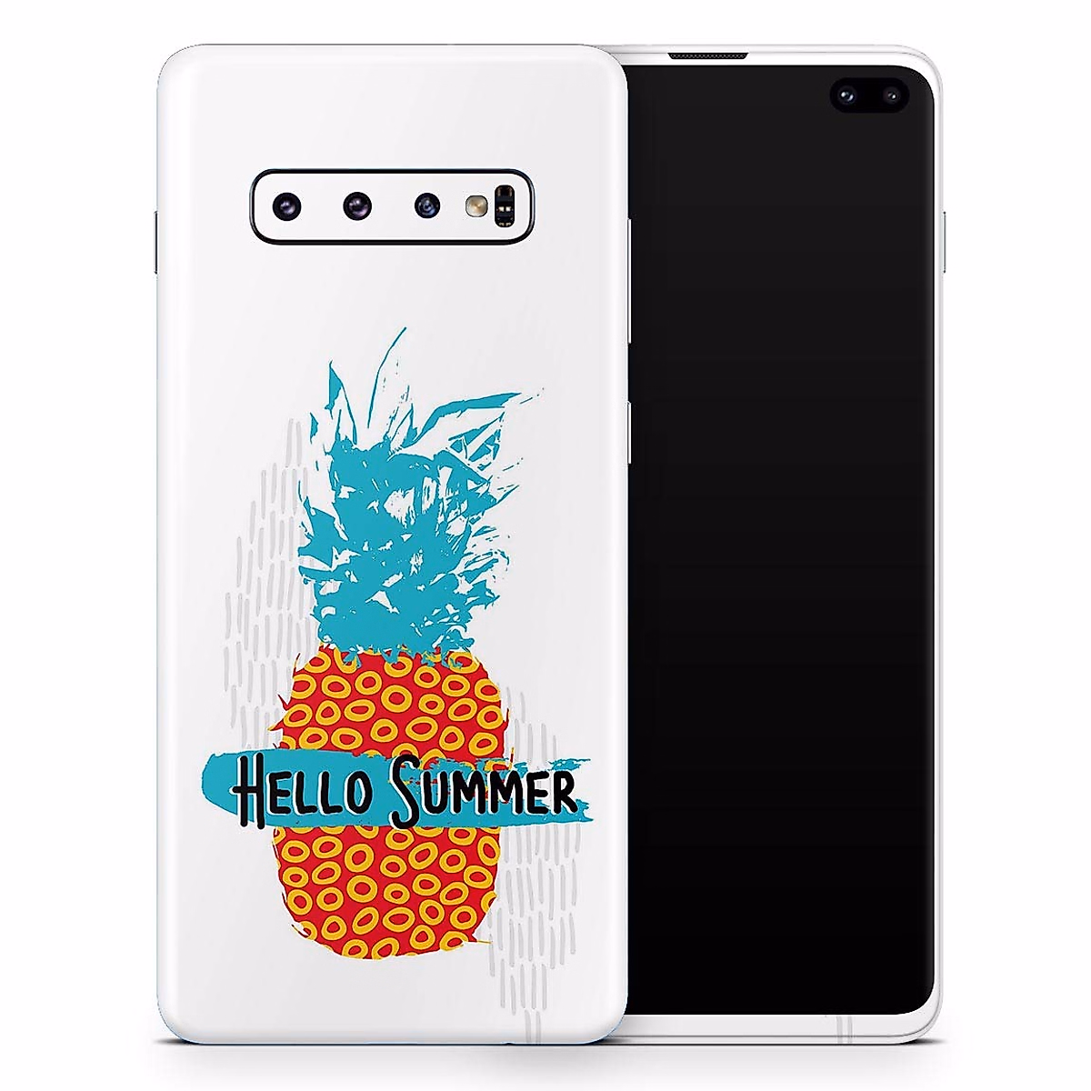 DesignSkinz Retro Hello Summer Pineapple v2 Protective Vinyl Decal Wrap Skin Cover Compatible with The Samsung Galaxy S20 (Screen Trim & Back Glass Skin)