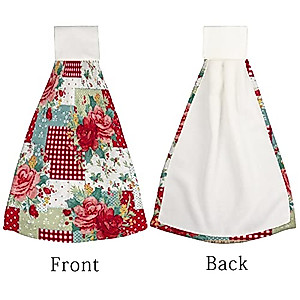 Kitchen Towel-The Pioneer Woman Rose-Hand Towels Tie Towel Soft Microfiber Absorbent Washcloth Also for Bathroom Hand Sink Laundry Room RV Tabletop 2pcs