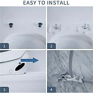 Bejoan Z1 Bidet Toilet Seat Heated Elongated Smart Toilet Seat Electronic Bidet Air Dryer, Instant Unlimited Warm Water, Feminine Wash, Rear and Front Wash, LED Light, Self-Ceaning Nozzle