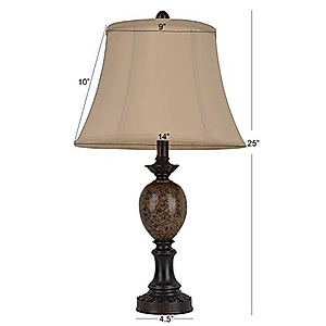 Decor Therapy Mae Resin and Marble Table Lamp, Bronze