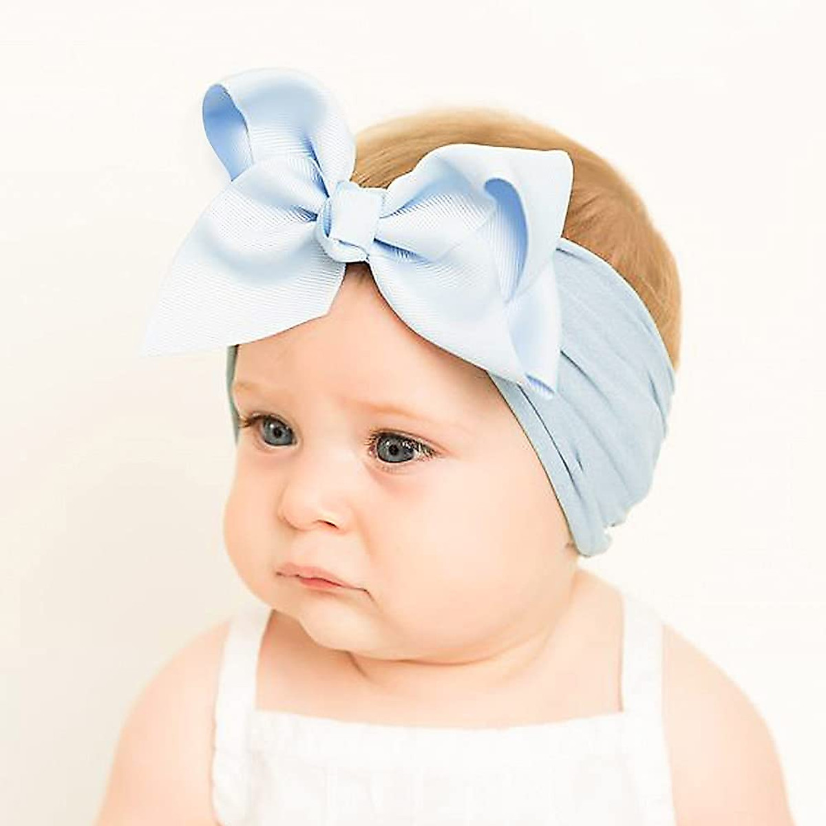 22 PCS Baby Girls Headbands Grosgrain Ribbon Big Hair Bows Elastic Soft Nylon Hairbands Accessories for Newborn Infant Toddler Kids Handmade