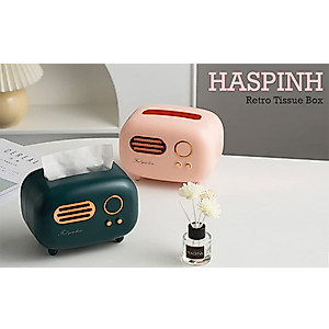 Retro Radio Shape Tissue Cover Box, Practical and Cute for Kitchen,Bathroom Vanity Countertops, Bedroom Dressers,Night Stands, Desks and Tables, Creative Gift (Retro Radio Pink)