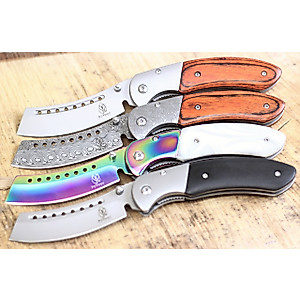 Wartech Buckshot Knives Thumb Open Spring Assisted Cleaver Classic Pocket Knife (PBK219DS)