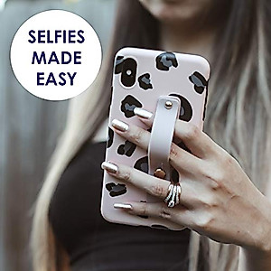 JAGA | Universal Silicone Finger Hand Band Grip Strap or Kick Stand for All Smart Phones | Phone Accessories (Taupe)