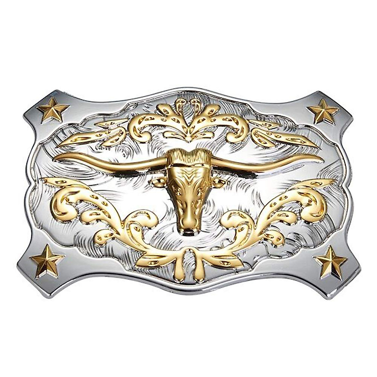 HUABOLA CALYN Longhorn bull Belt Buckle for Men- Western Rodeo Texas Cowboy Large Belt Buckles