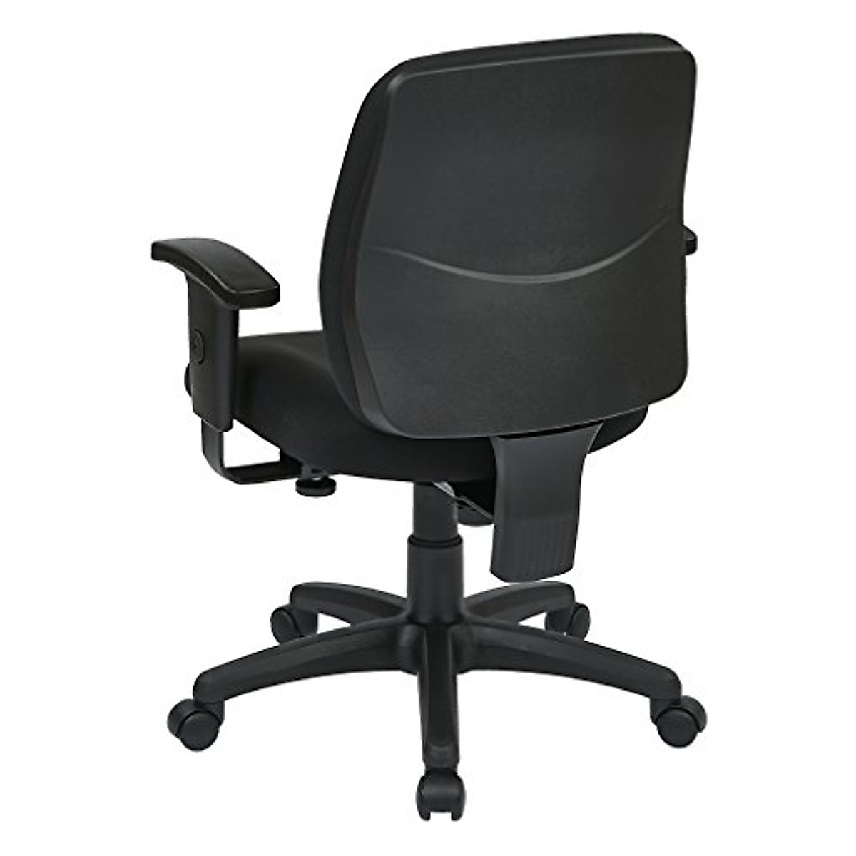 Office Star Deluxe Adjustable Office Task Chair with Ratchet Back Height Adjustment and Thick Padded Seat, with Arms, Coal FreeFlex