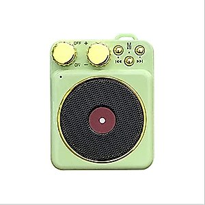 Mini Portable Speaker, Record Players for Vinyl with Bluetooth, Creative Retro Card Atomic Record Player, Pla