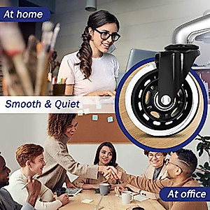 Office Chair Wheels Compatible with IKEA Chairs,10mm Stem (Set of 5), 3" Heavy Duty Replacement Swivel Rubber Casters Quiet & Smooth Rolling Compatible with IKEA Chair Casters, Protection for Floors.