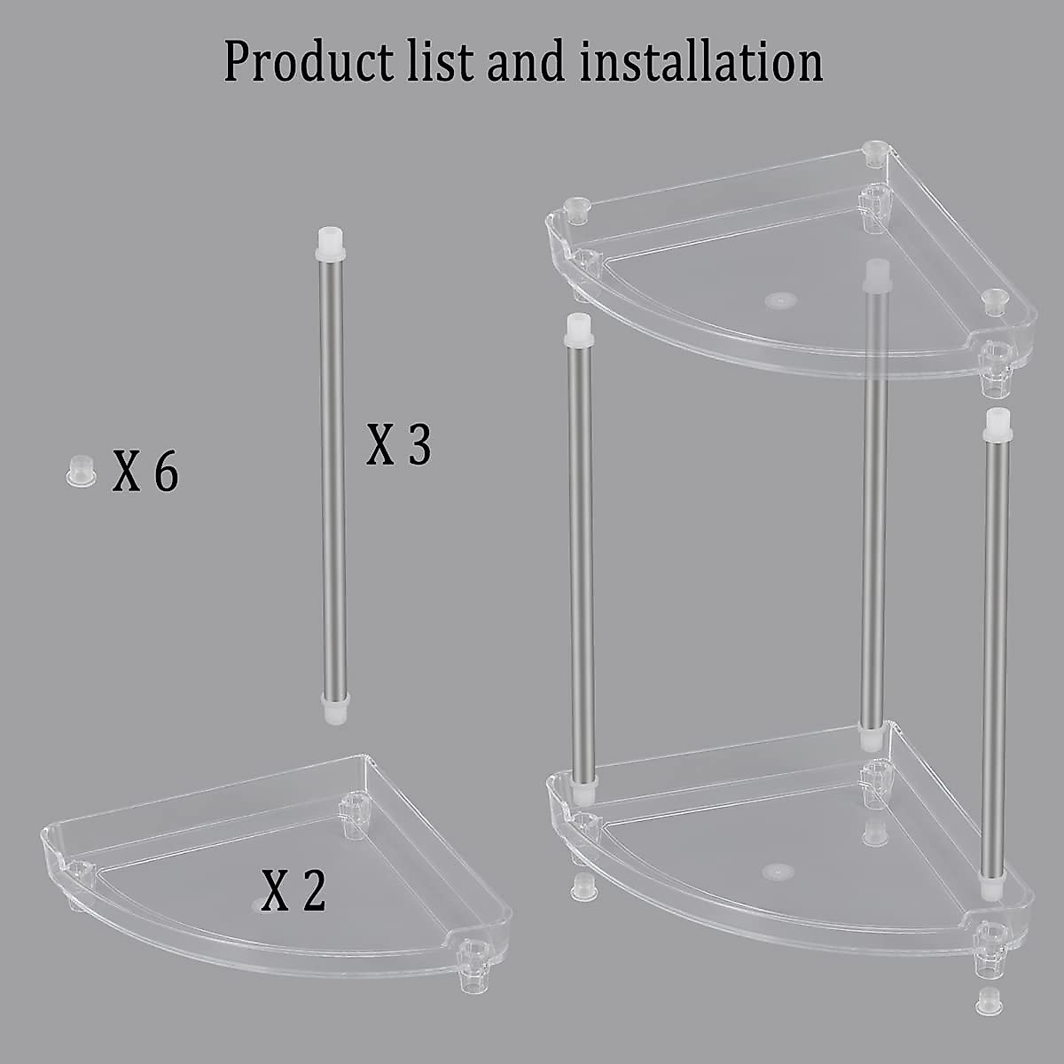 Argox Bathroom Organizer Countertop, Bathroom Finishing Countertop, Countertop Storage, Counter Storage, Storage Under The Sink,Transparent Bathroom Shelf