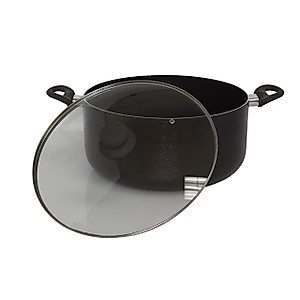 IMUSA USA 10Qt Nonstick Hammered Exterior Dutch Oven with Glass Lid, Gray