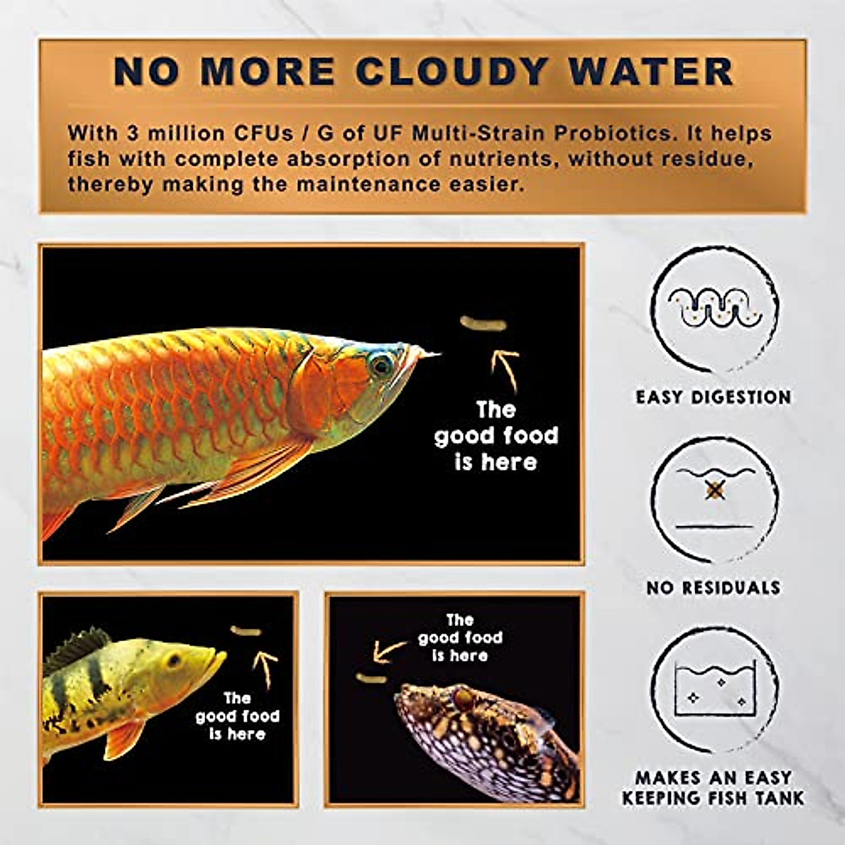 Ultra Fresh Monster Fish Food, Wild Sword Prawns, Floating Sticks for Oscars, Large Cichlids and Tropical Fish, Carnivorous Jumbo Stick 13.58 oz