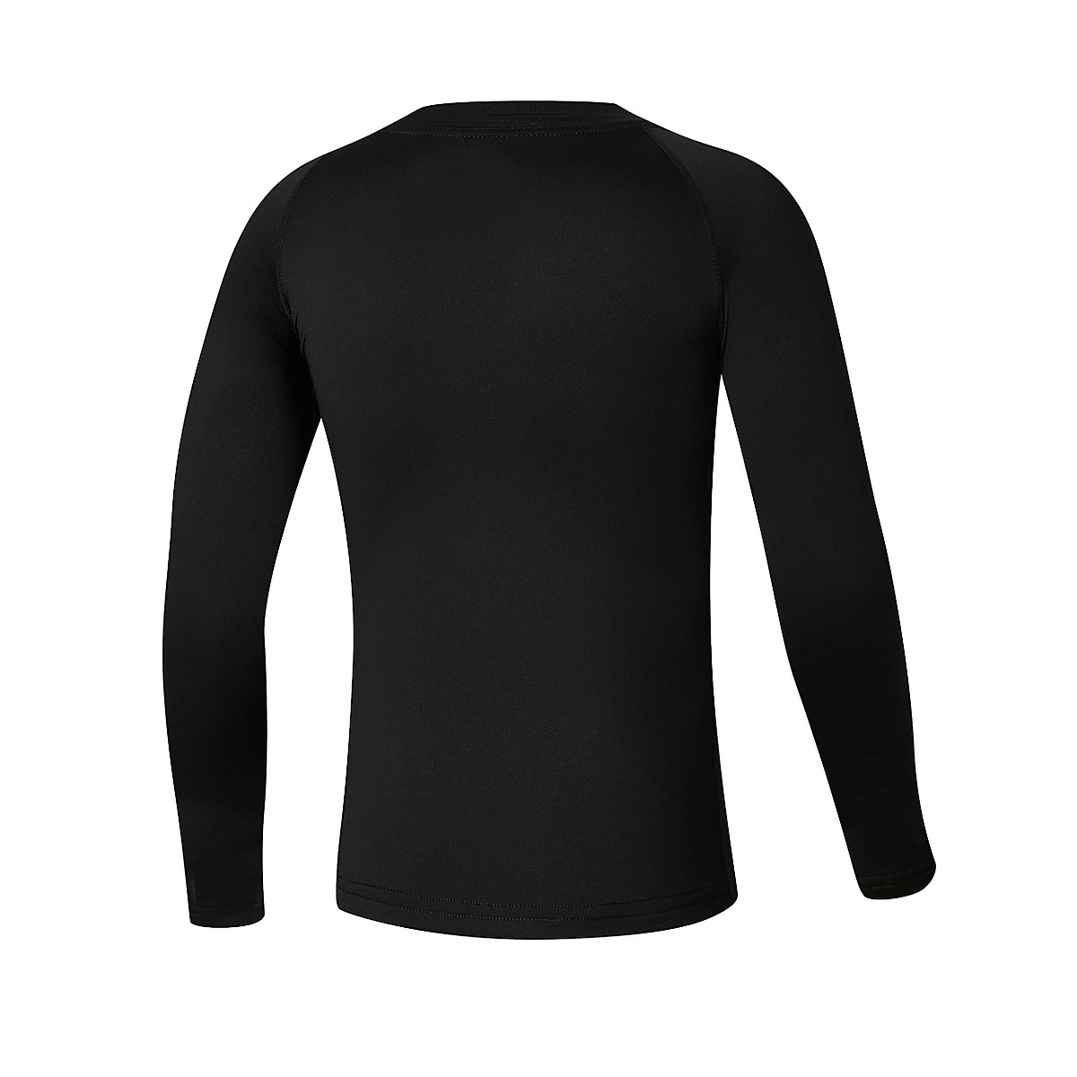 Willit Youth Boys' Compression Thermal Shirts Fleece Baselayer Long Sleeve Girls' Kids Football Soccer Undershirts Black L