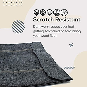 Dining Table Leaf Storage Bag Ultra Soft and Thick Premium Quality Felt Secure 36 x 61"