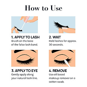 AOA Studio Eyelash Lash Glue Enhancers 4pcs Strip Lash Adhesive Strong Hold Water Proof Formula No Irritation Latex Free Long Lasing Quick Dry Eyelash adhesive 0.17oz Each (4 Pack) (Clear)