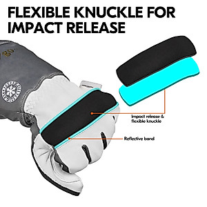 Vgo... High Dexterity Goatskin Leather Winter Warm Ski Gloves Waterproof Insert, Touchscreen, Cold Storage Work Gloves, G200 Thinsulate, (1 Pair,L, GA8435FW)