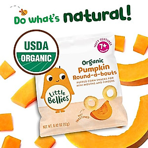 Little Bellies Organic Pumpkin Round-a-bouts, 0.42 Ounce Bag (Pack of 6)