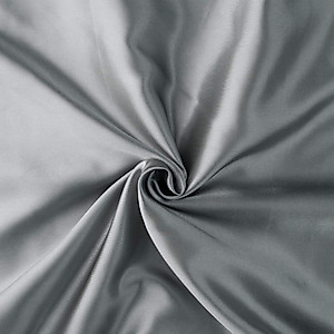 Vagasi Grey Duvet Cover Set Queen Size 3 Pieces - Comforter Cover Super Soft with 2 Pillow Shams - Satin Bedding Set Breathable & Smooth with Zipper Closure