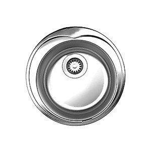 Whitehaus WHNDA16-BSS Noah's Collection 20-Inch Large Round Drop-In Sink, Brushed Stainless Steel