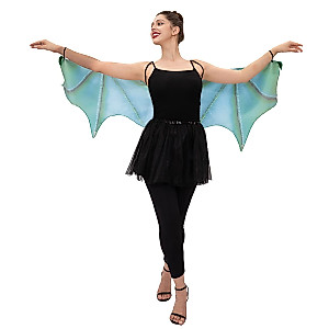 Seasons Halloween Women Dragon Cape Wings,Green or Purple (One Size Fits Most) (Green)