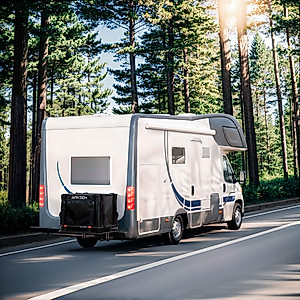 ARKSEN 32 x 26 x 4 Inch Heavy Duty Bumper Mounted Cargo Rack Carrier 350 Lbs Capacity Luggage Basket Hitch for RV, Camping, Traveling