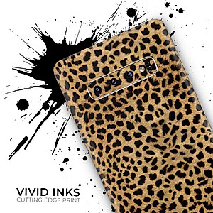 DesignSkinz Orange Cheetah Fur Pattern Protective Vinyl Decal Wrap Skin Cover Compatible with The Samsung Galaxy S20 (Screen Trim & Back Glass Skin)
