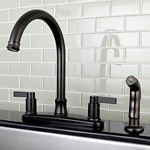 Kingston Brass FB7795NDLSP Nuvofusion 8-inch Centerset Kitchen Faucet, Oil Rubbed Bronze