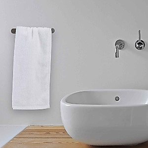 MyGift 6 Inch Gunmetal Hand Towel Holder Rack, Wall Mounted Premium Hotel Series Dark Gray Metal Hook for Hanging Hand Drying Towels, Bathroom Hand Towel Ring