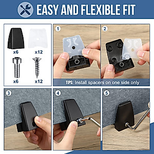 Yaomiao 3 Pcs Acoustic Desk Divider Soundproof Desk Privacy Panel Freestanding Desk Partitions Sound Absorbing for Students Office Reduce Noise Visual Distractions (47.3 x 16", 24 x 16", Light Gray)