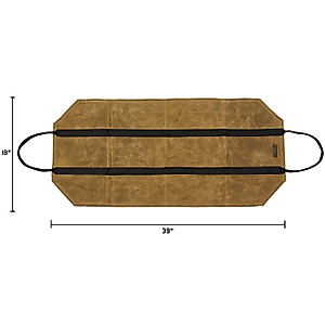 READYWARES Waxed Canvas Firewood Carrier, Heavy Duty Firewood Log Carrier, Classic Durable Design Tan