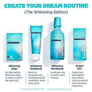 Lumineux Teeth Whitening Strips 21 Treatments – Peroxide Free - Enamel Safe for Whiter Teeth - Whitening Without The Sensitivity - Dentist Formulated and Certified Non-Toxic - Sensitivity Free