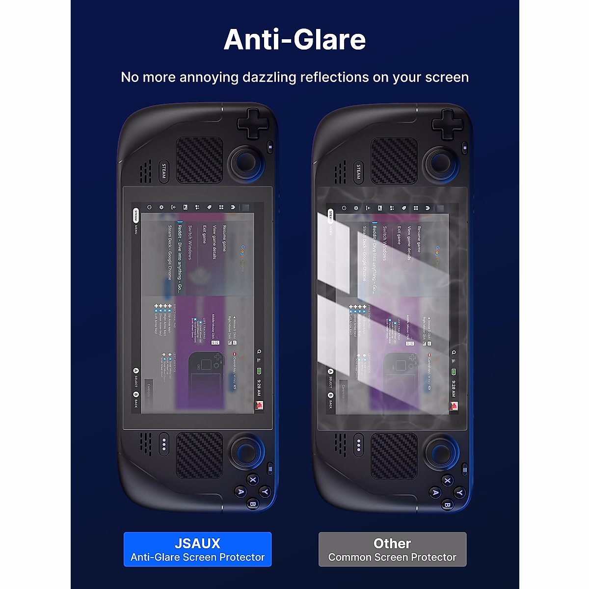 JSAUX 2-Pack Anti Glare Screen Protector for Steam Deck, 9H Hardness Matte Tempered Glass with Guiding Frame, Scratch Resistant, Comes with Toolkits