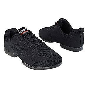Men's Women's Dance Sneaker Practice Sheos - Very Fine Dance Shoes - VFSN020 Black Split-Sole (us_Footwear_Size_System, Adult, Women, Numeric, Medium, Numeric_12)