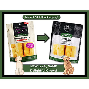 AccessiPets Dog Chews Bundles for Large Dogs, 7 Inch Rawhide Free Alternative Retriever Rolls Bundle with 1 Dog Waste Roll, Long-Lasting Dental Treats (Chicken, 5 Count)