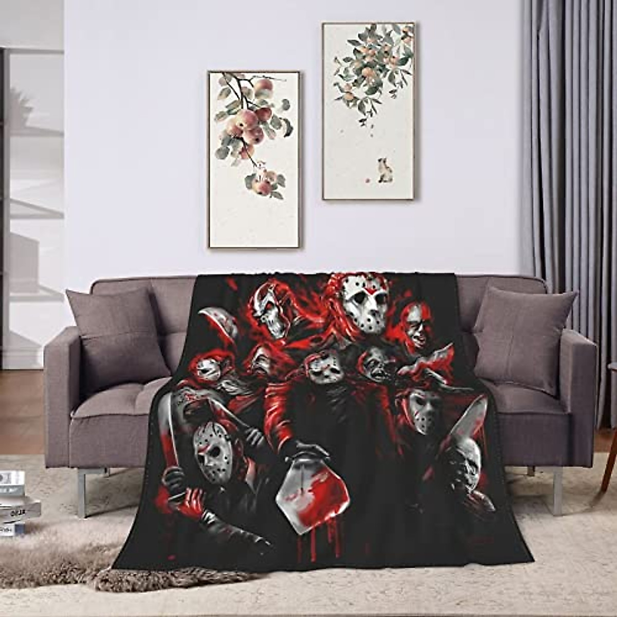 Horror Movie Characters (Many Faces of) Flannel Blanket,Super Soft, Comfortable and Warm, Perfect for Sofa, Living Room and Bedroom 80"X60"